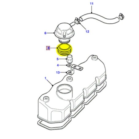 Rocker cover breather sealing rubber