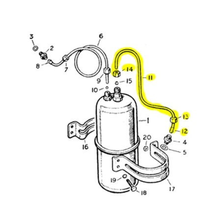 Outlet pipe complete for oil filter - used