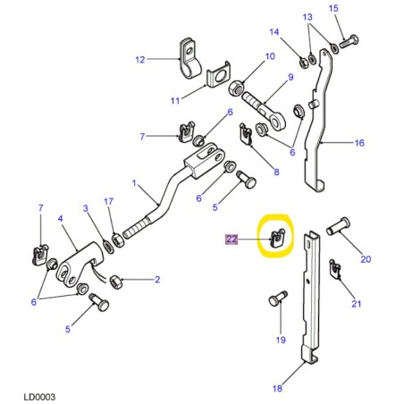 Clip for the LT77 transfer case differential locking arm